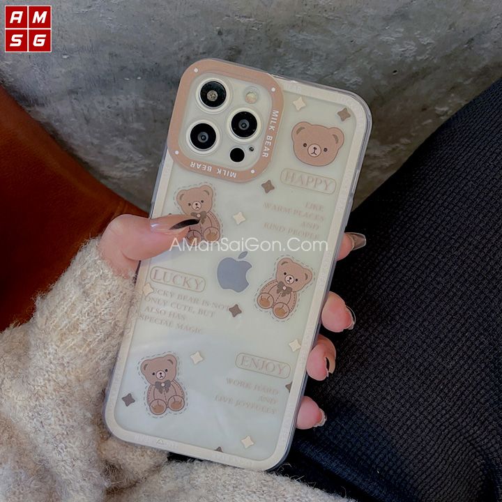 ỐP LƯNG IPHONE TRONG HÌNH GẤU MILK BEAR – A Mẫn Sài Gòn